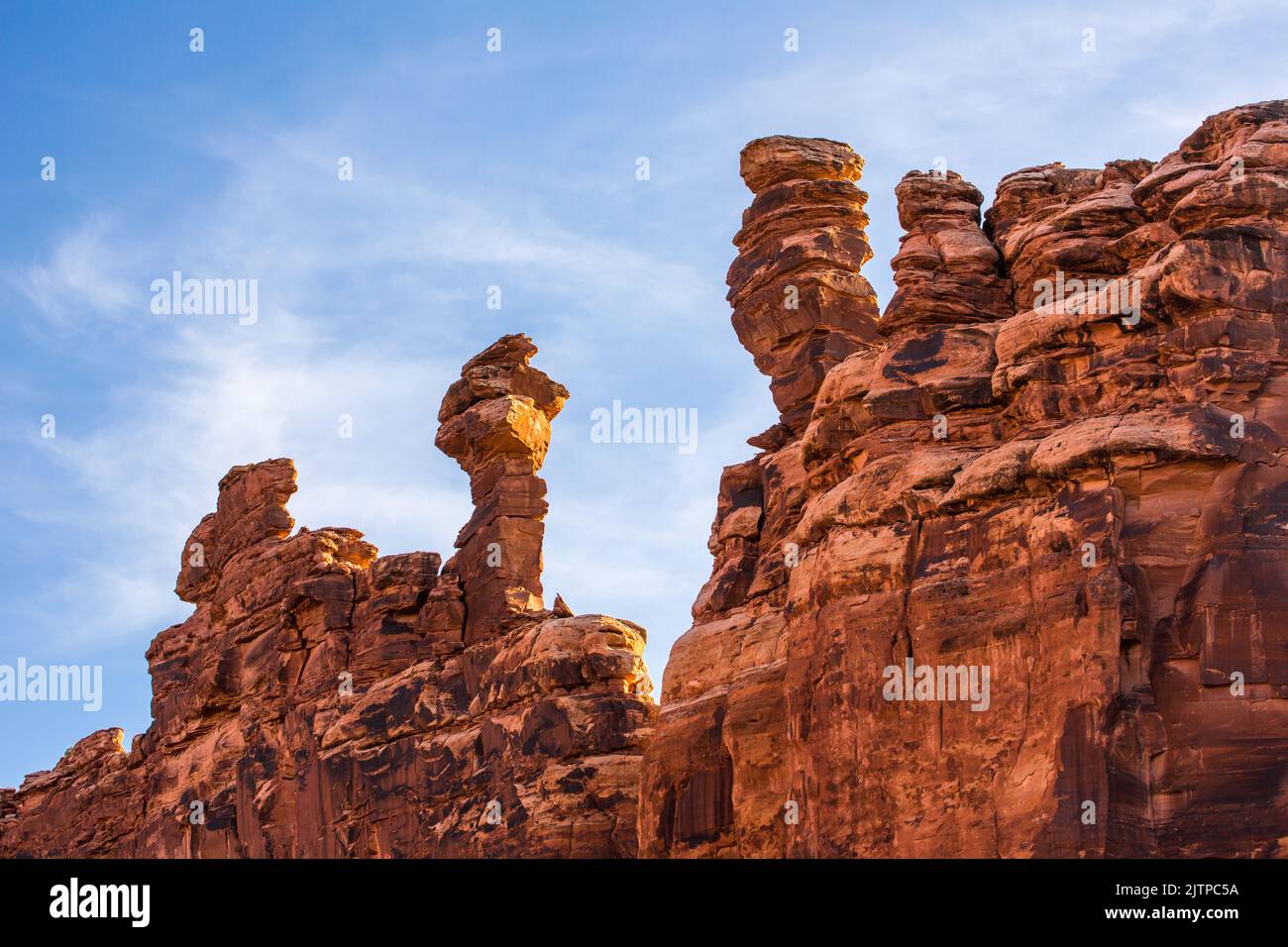 Rock formations in Entrada sandstone in Hell Roaring Canyon near Moab ...