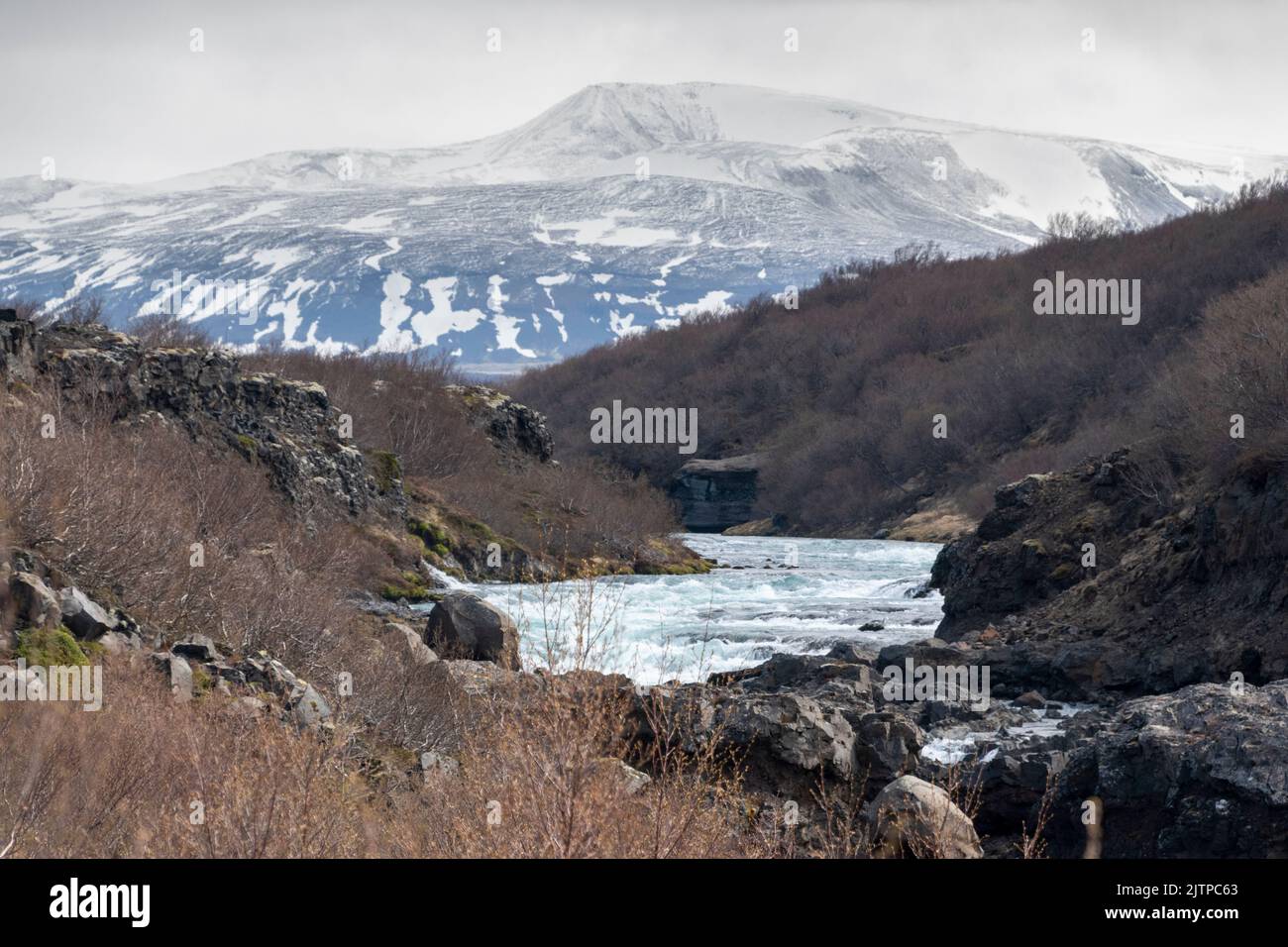 Barnafoss Waterfall near Húsafell, western Iceland Stock Photo - Alamy