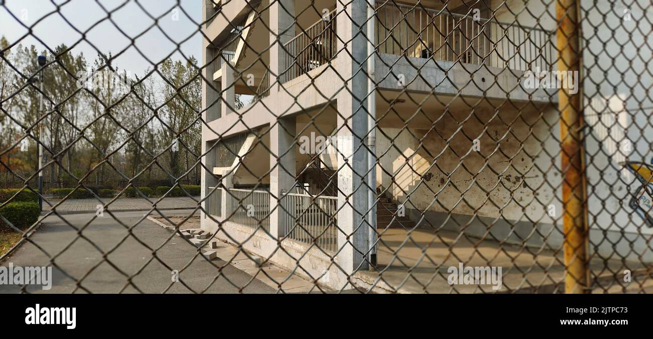 an abandoned construction site, an unfinished building Stock Photo - Alamy