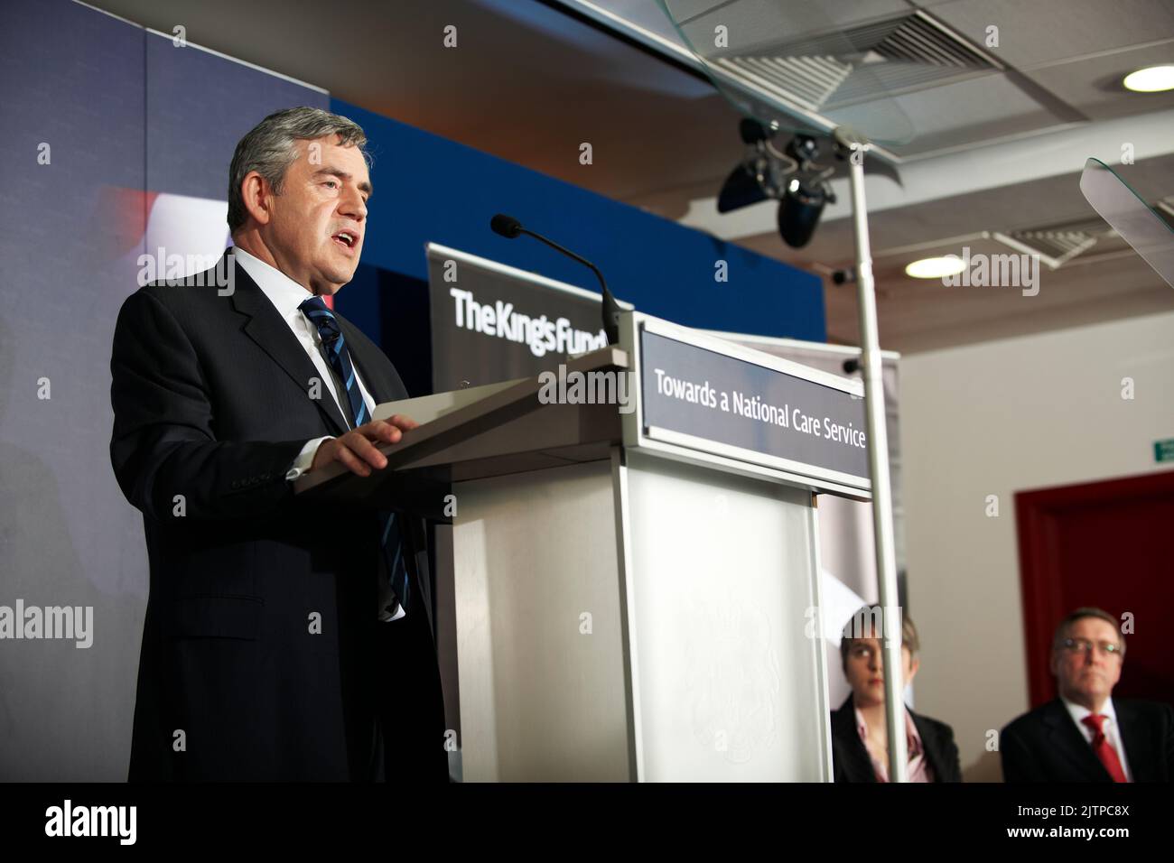 PM Gordon Brown, John Denham and Dr Anne Dixon speaking at The King's ...