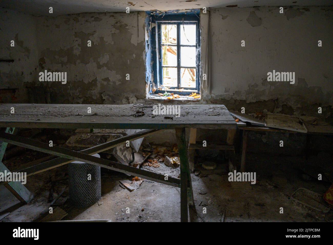 Sperrzone Tschernobyl und Geisterstadt Prypjat in der Ukraine Stock ...