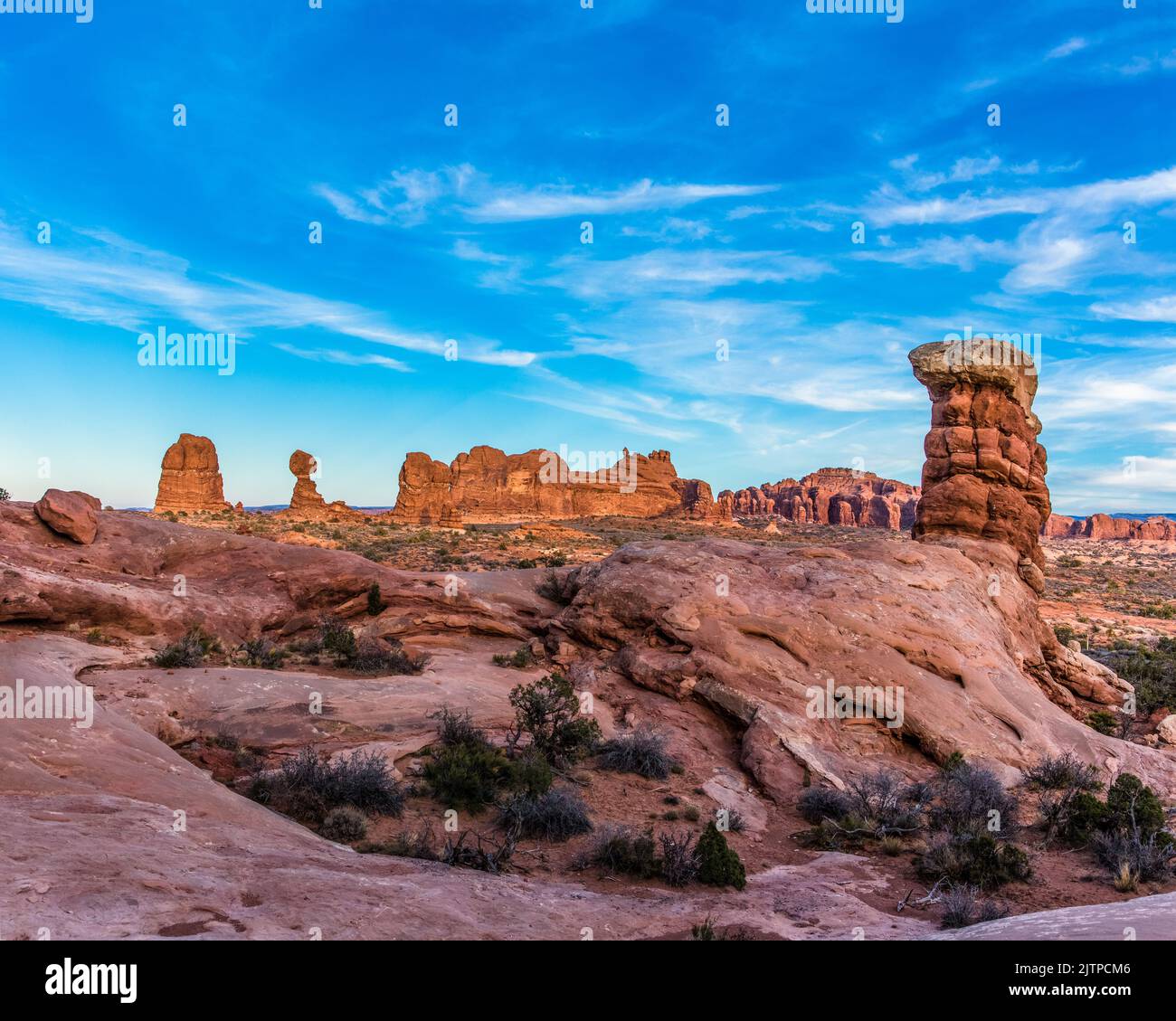 Balanced Rock as viewed from the sotheast with another sandstone pillar ...