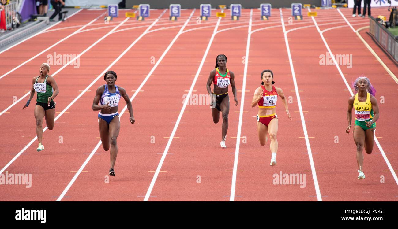 Fatmata Awolo, Daryll Neita, Amya Clarke, Manqi Ge, Shelly-Ann Fraser ...