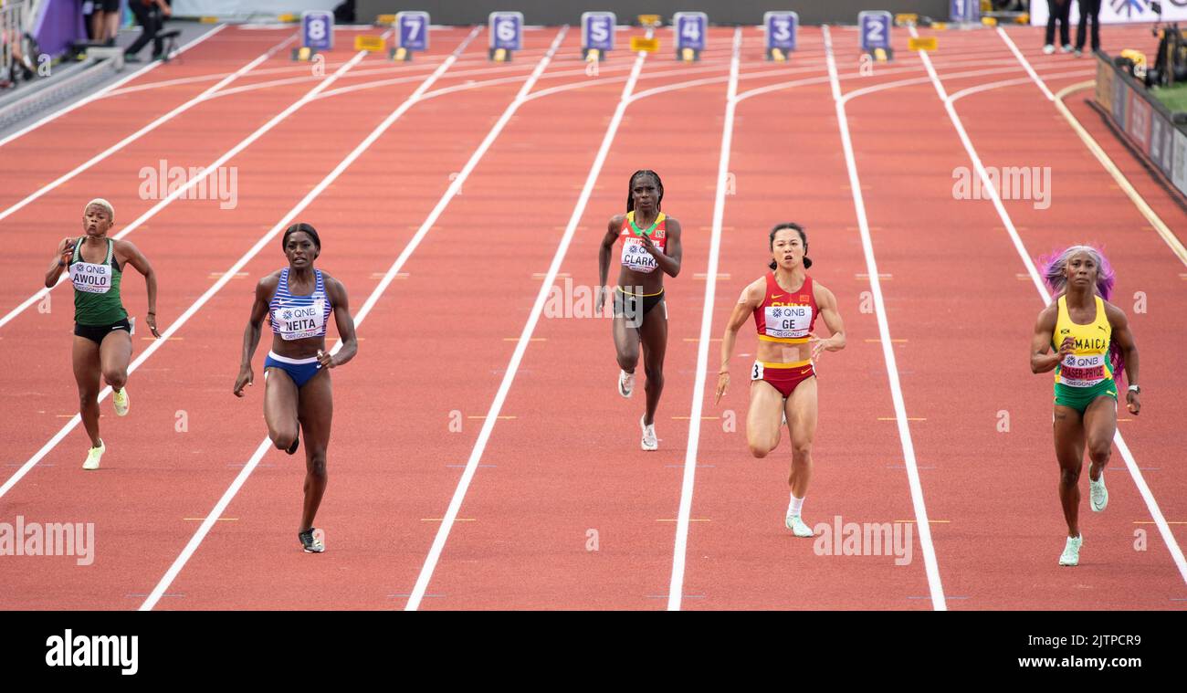 Fatmata Awolo, Daryll Neita, Amya Clarke, Manqi Ge, Shelly-Ann Fraser ...