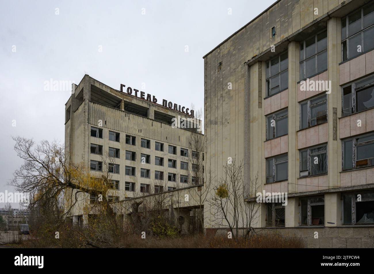 Sperrzone Tschernobyl und Geisterstadt Prypjat in der Ukraine Stock ...