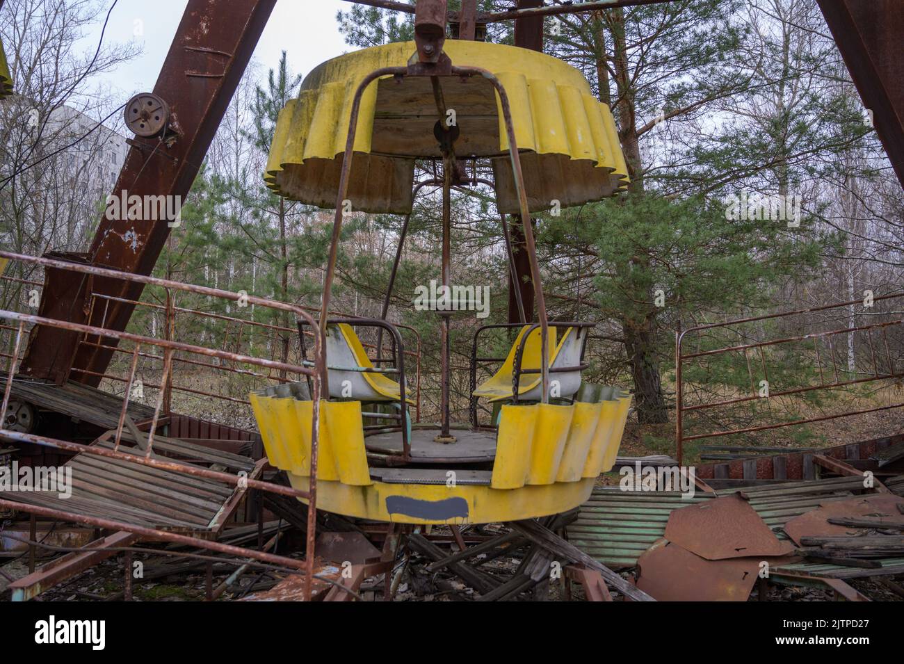 Sperrzone Tschernobyl und Geisterstadt Prypjat in der Ukraine Stock ...