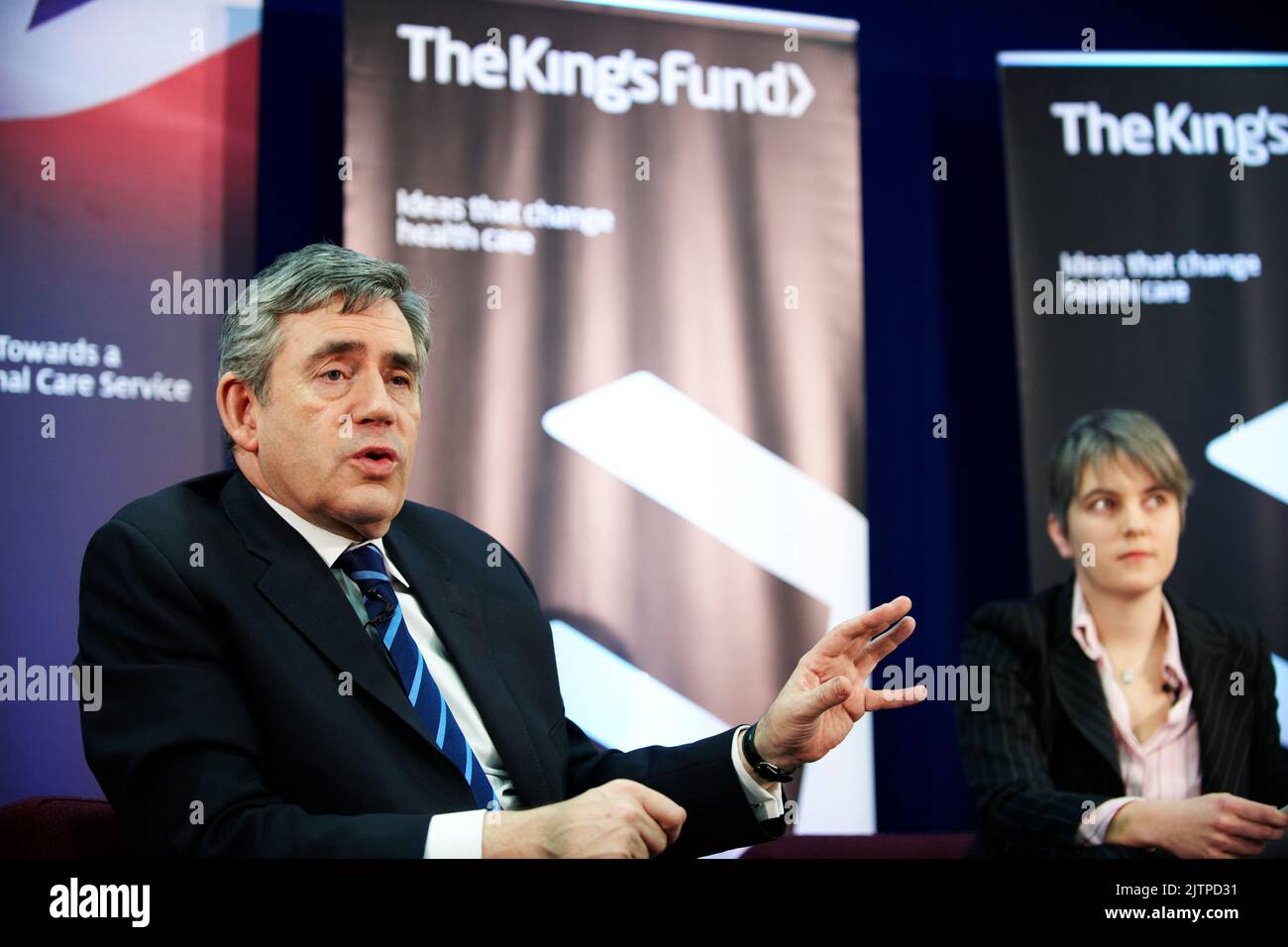 PM Gordon Brown, John Denham and Dr Anne Dixon speaking at The King's ...