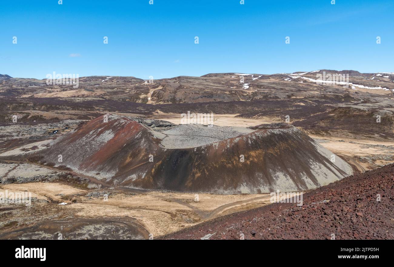 Grabrok Crater near Bifrost, Iceland Stock Photo - Alamy
