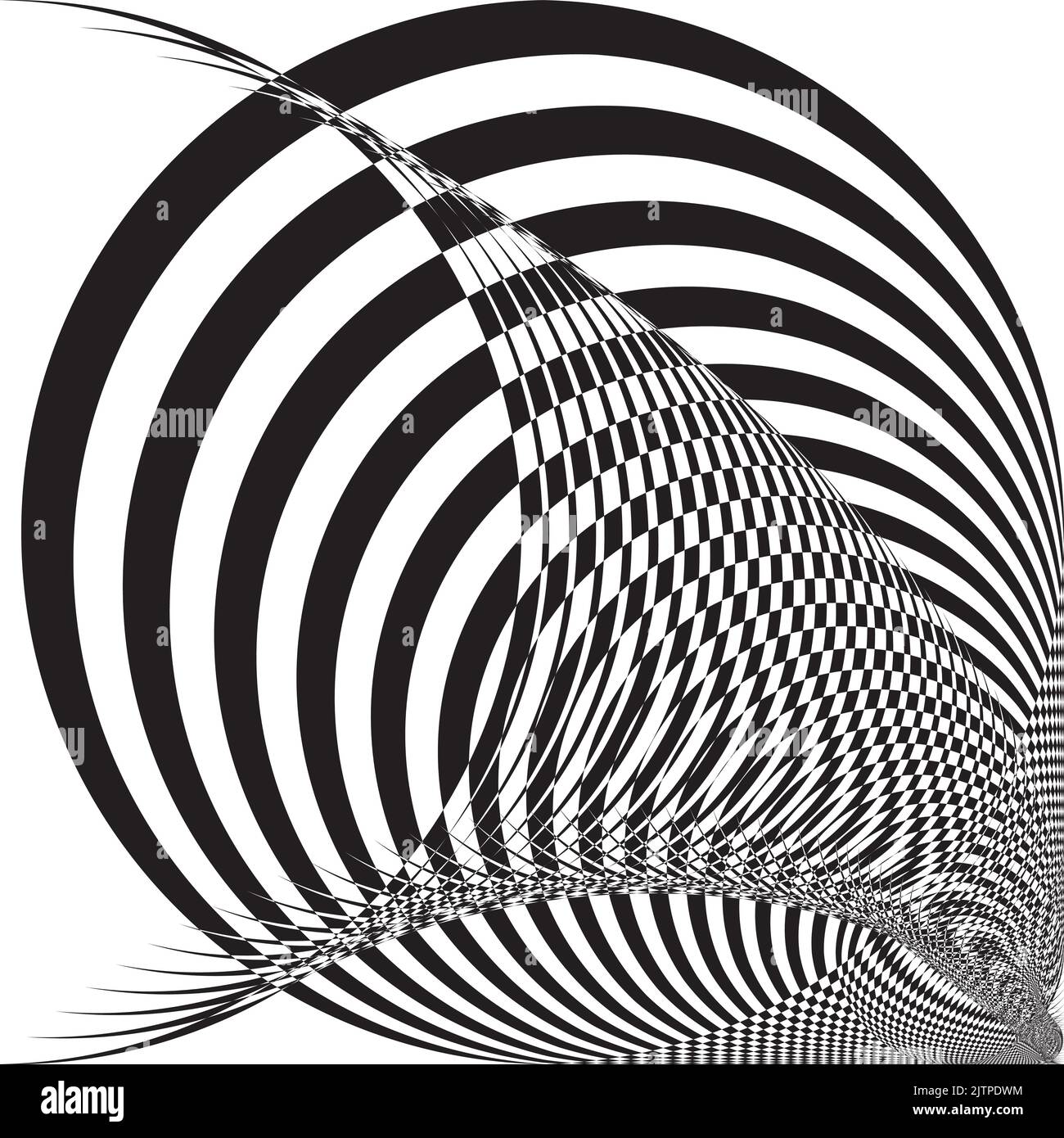 Intersected trajectory flyingsphere illusion abstract background black ...