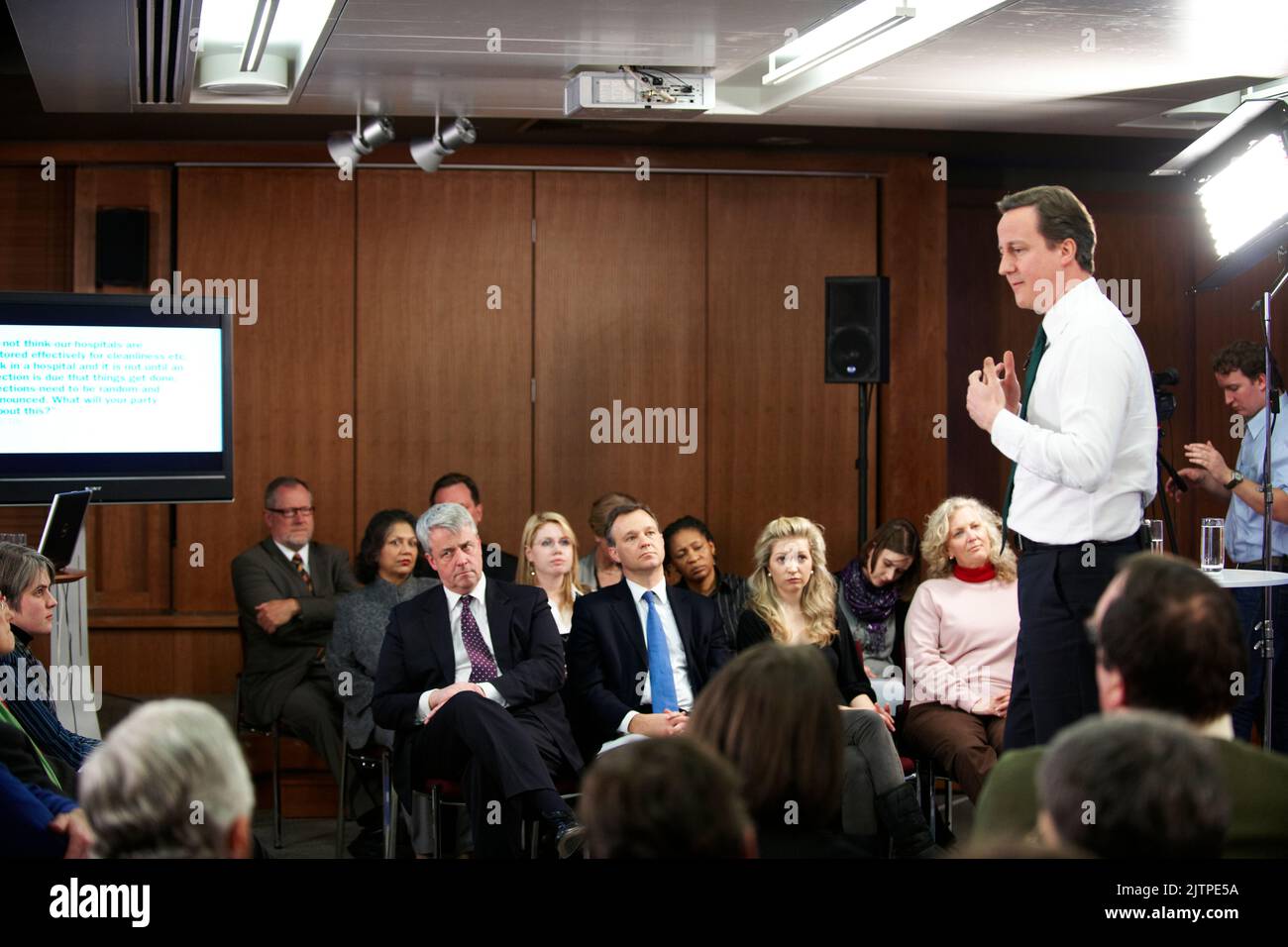 David Cameron speaking at The King's Fund 08/01/10 Stock Photo - Alamy