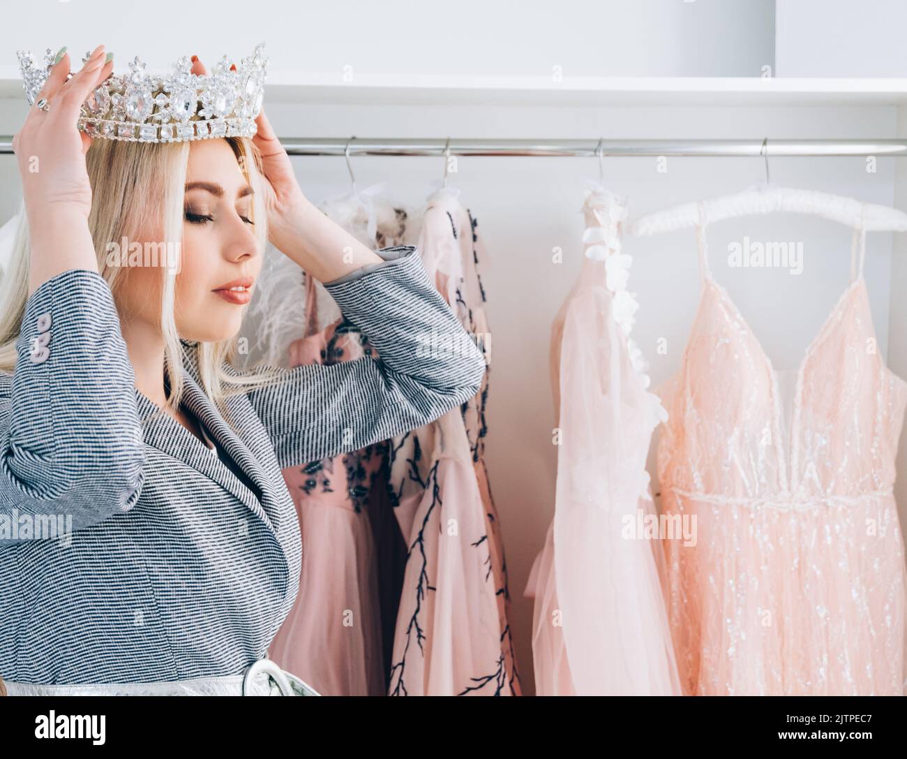 luxury fashion boutique designer prom dresses Stock Photo - Alamy