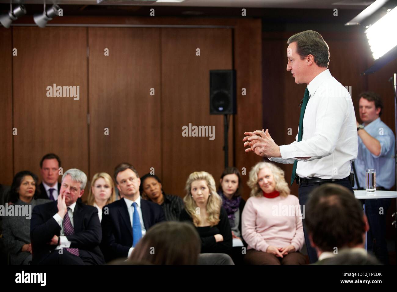 David Cameron speaking at The King's Fund 08/01/10 Stock Photo - Alamy
