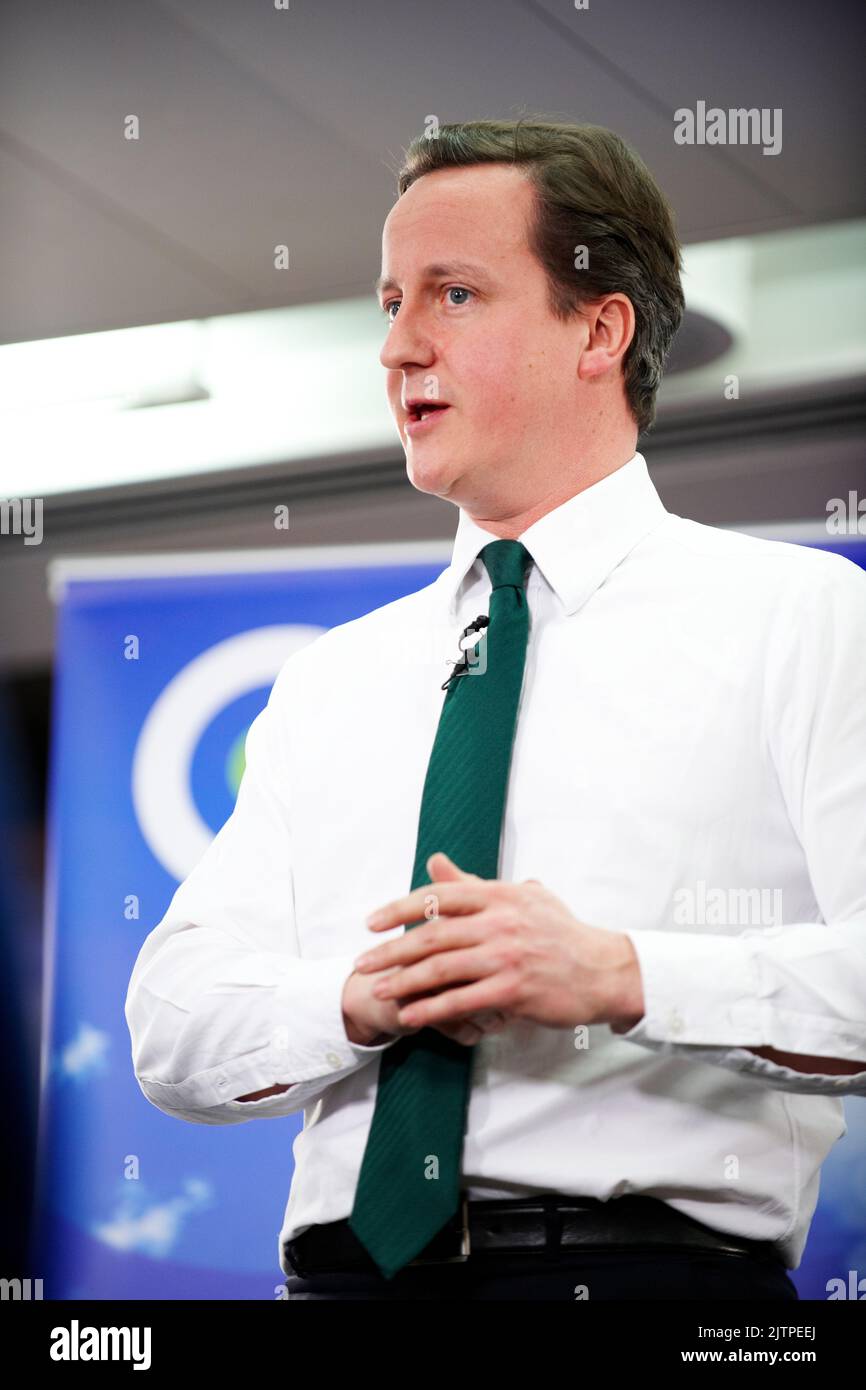 David Cameron speaking at The King's Fund 08/01/10 Stock Photo - Alamy