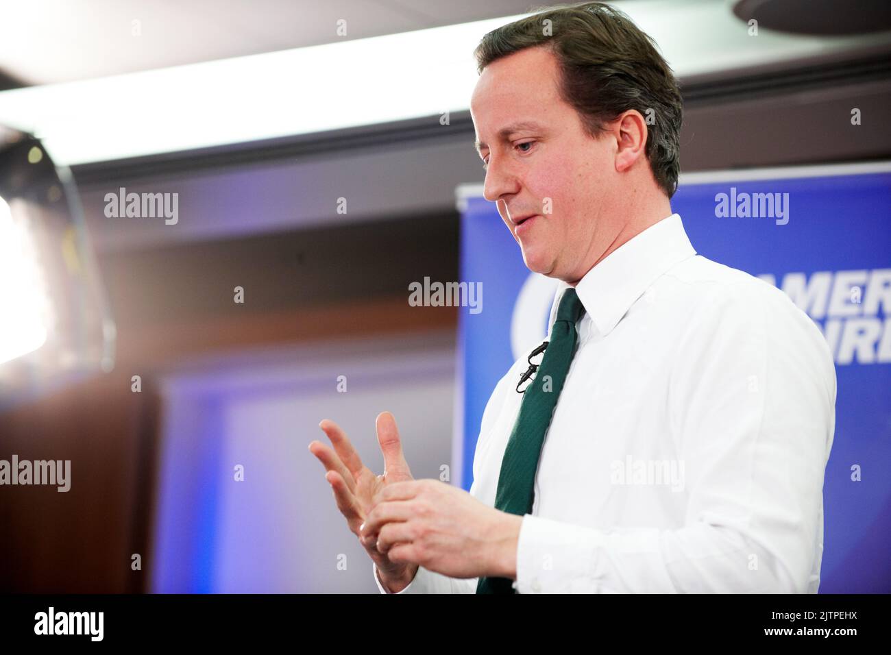 David Cameron speaking at The King's Fund 08/01/10 Stock Photo - Alamy