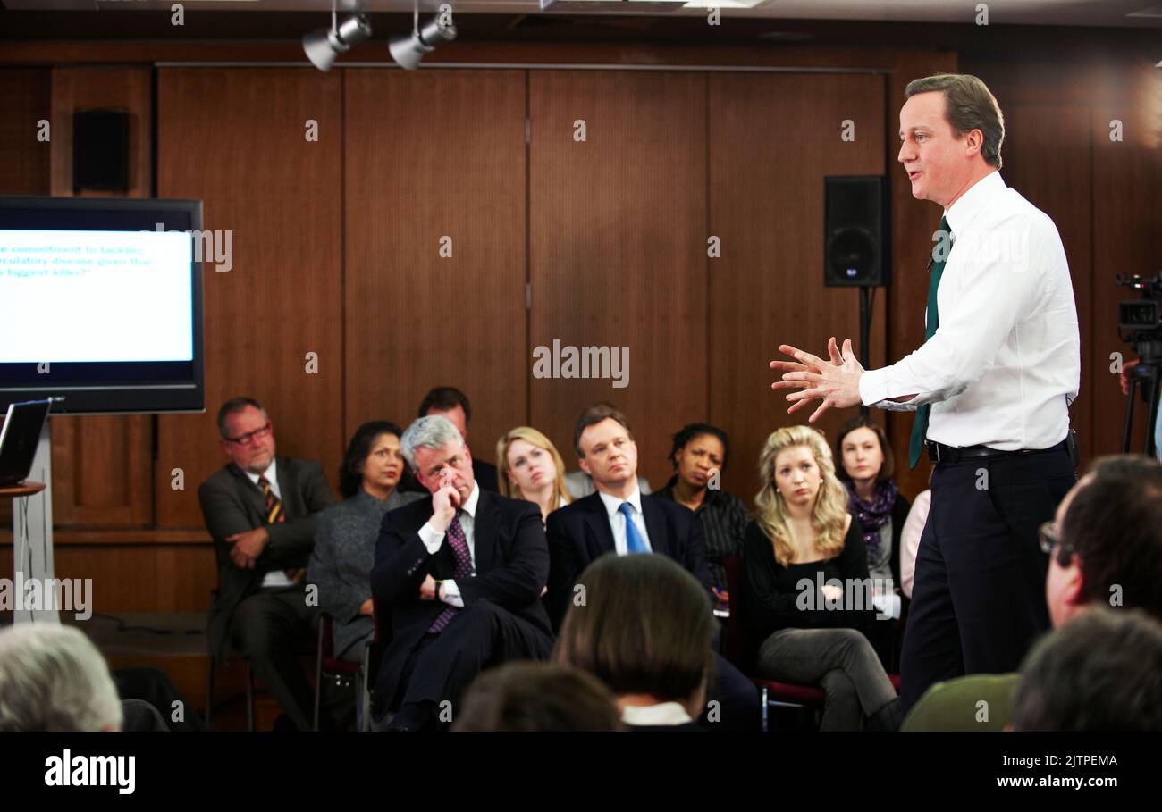 David Cameron speaking at The King's Fund 08/01/10 Stock Photo - Alamy