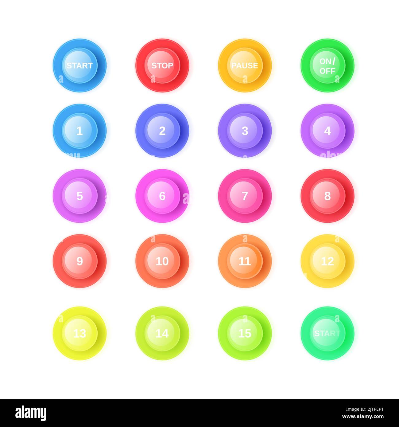 3d bullet point vector illustration set - isolated bright colorful ...