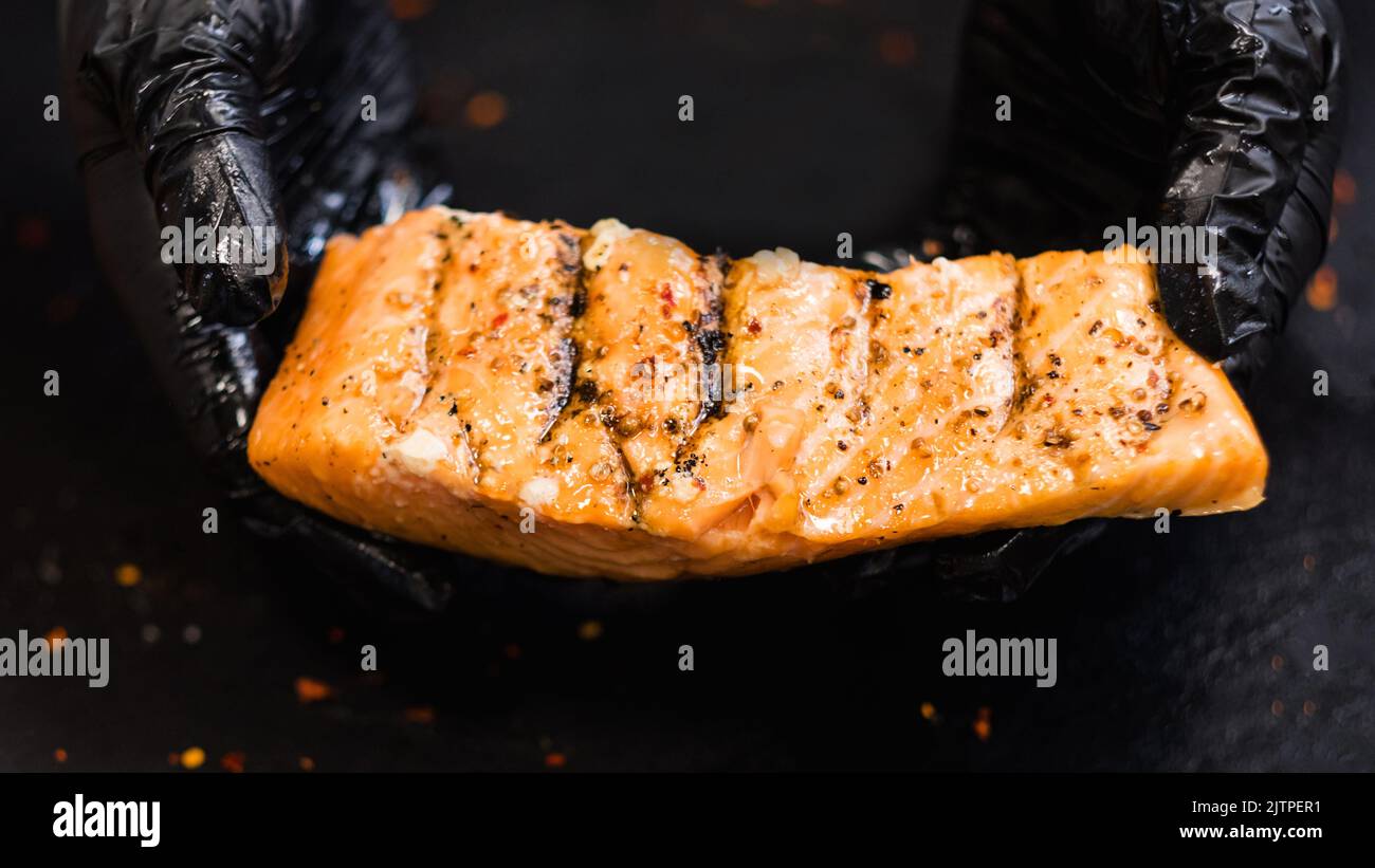 steakhouse seafood restaurant juicy salmon fillet Stock Photo - Alamy steakhouse seafood restaurant juicy salmon fillet Stock Photo - Alamy