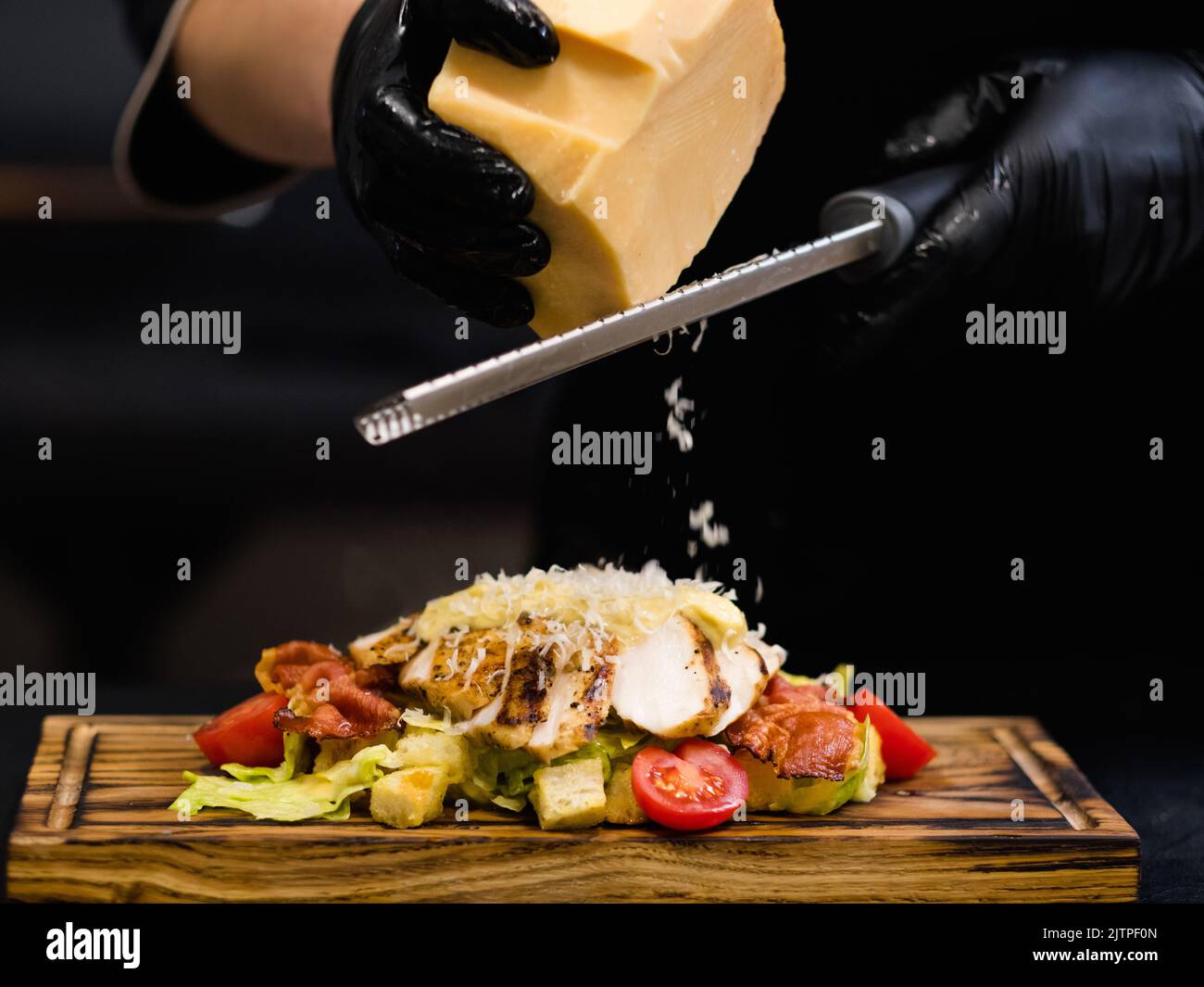 traditional italian recipe caesar salad parmesan Stock Photo - Alamy