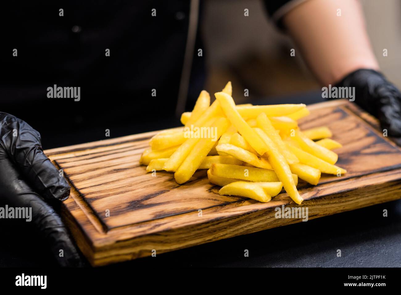 fast food delivery service salted french fries Stock Photo - Alamy