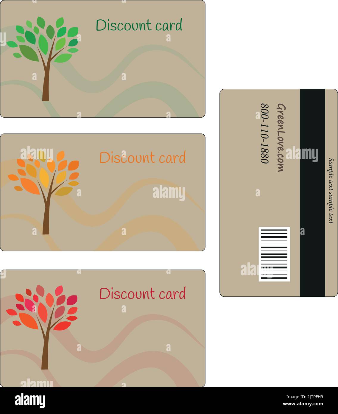 Simple discount cards with colorful trees Stock Vector Image & Art - Alamy
