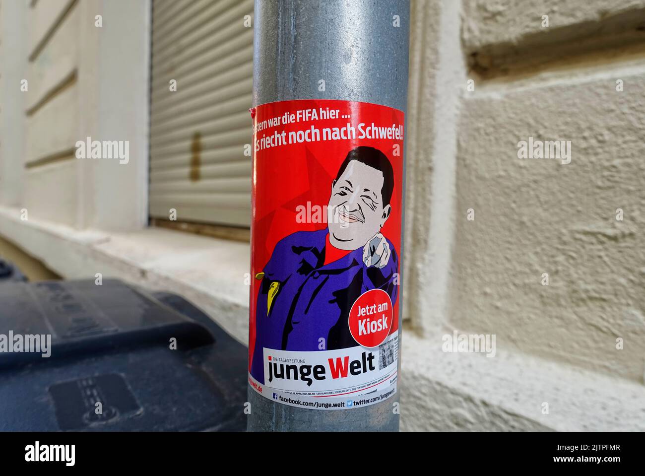 Sticker of the newspaper Junge Welt, Brandenburg an der Havel, Germany ...