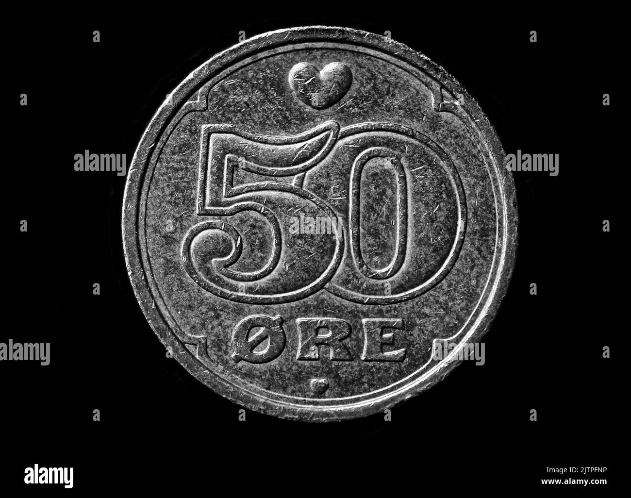 Denmark 50 ore coin hi-res stock photography and images - Alamy