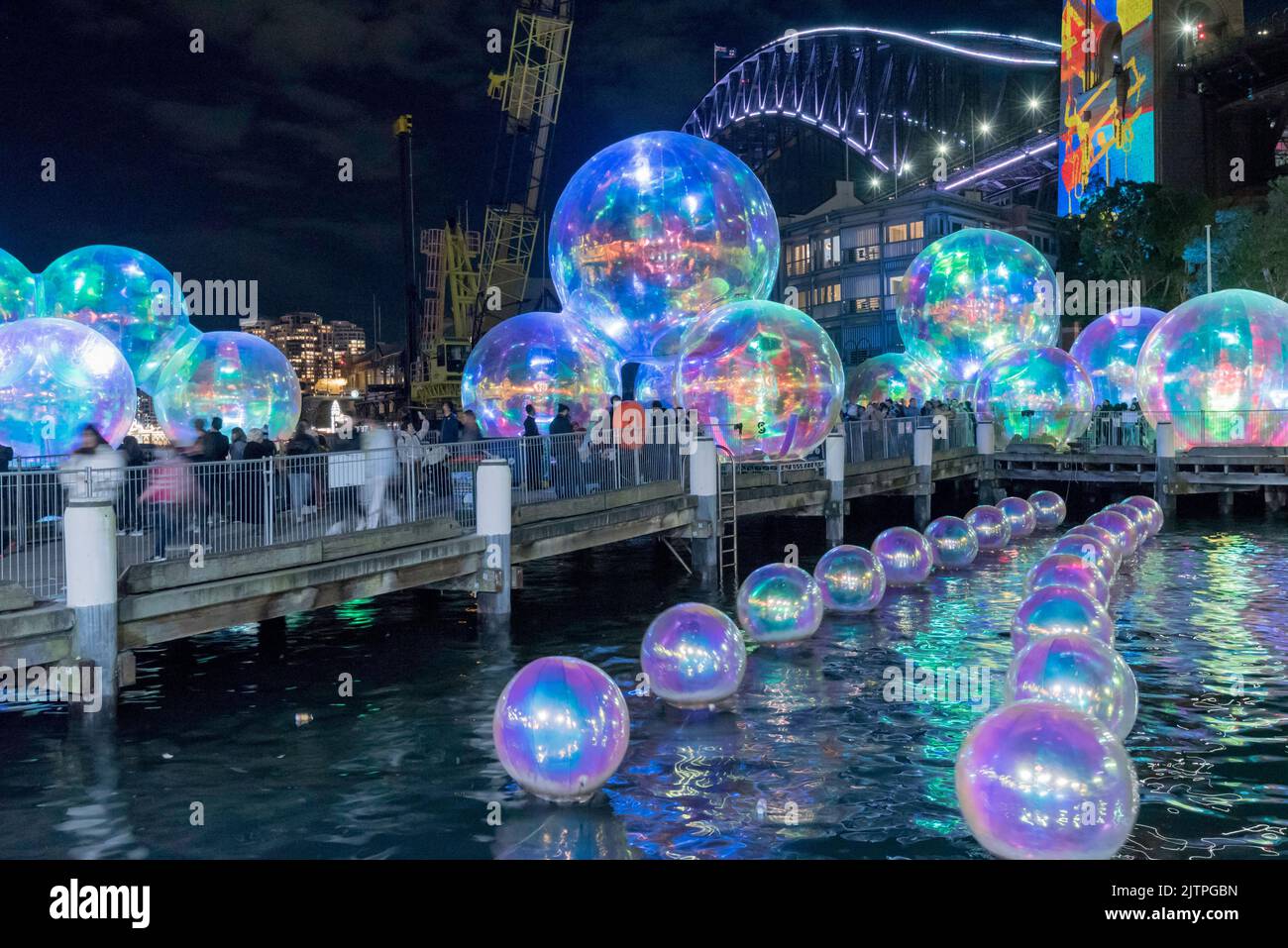 Ephemeral Oceanic, the coloured spheres installed at Walsh Bay below ...