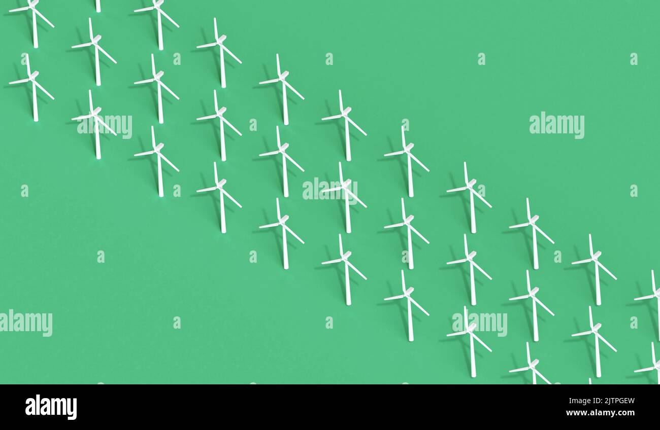 Wind turbine isometric background pattern. Green energy concept. 3D ...