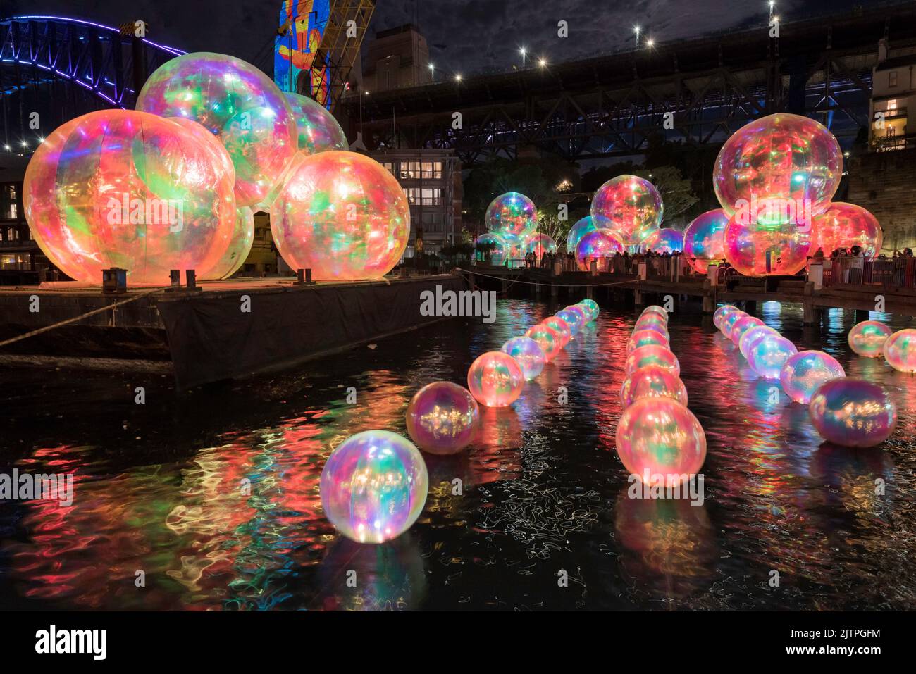 Ephemeral Oceanic, the coloured spheres installed at Walsh Bay below ...