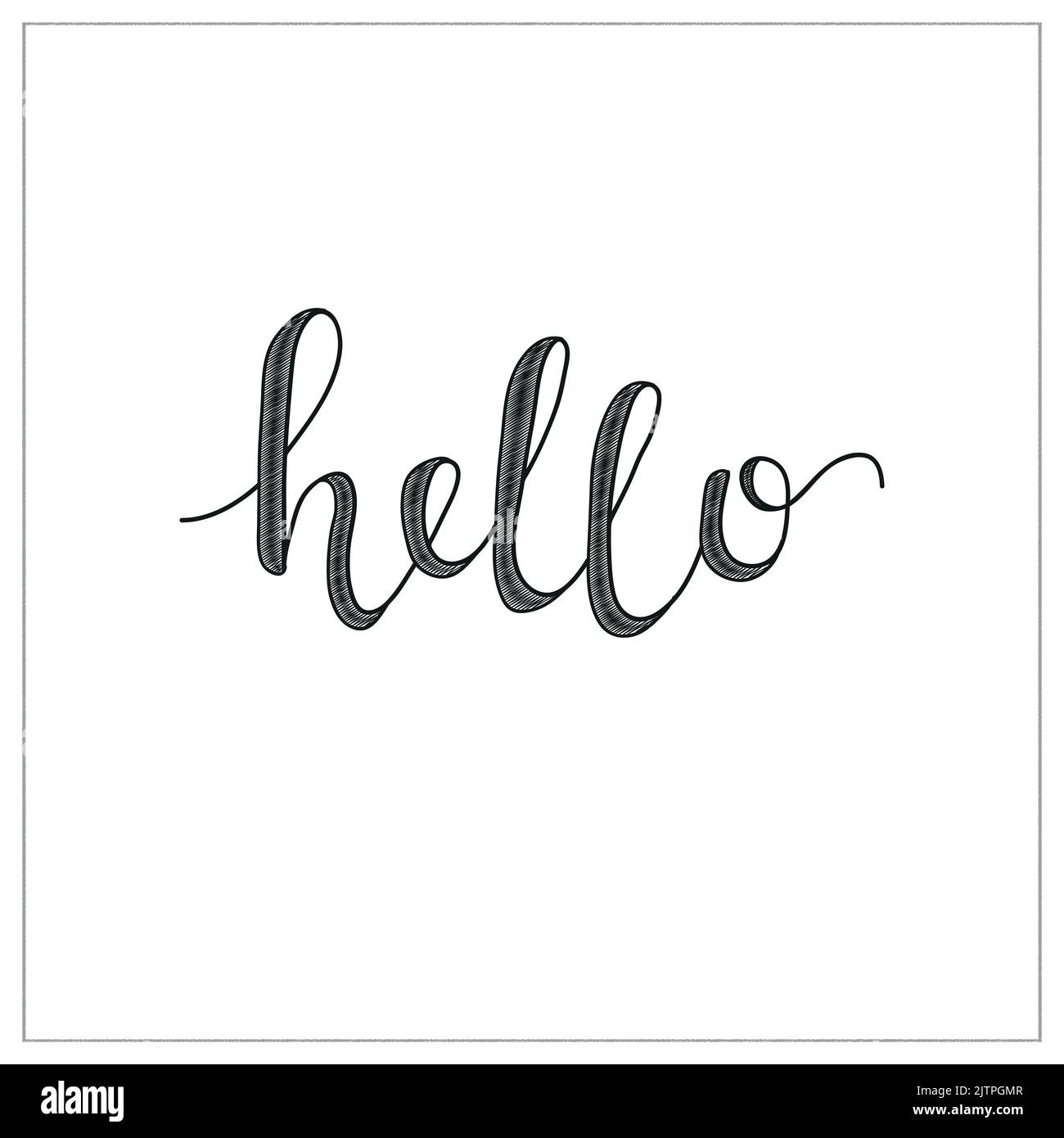 Hand drawn modern lettering hello on white background. Isolated ...