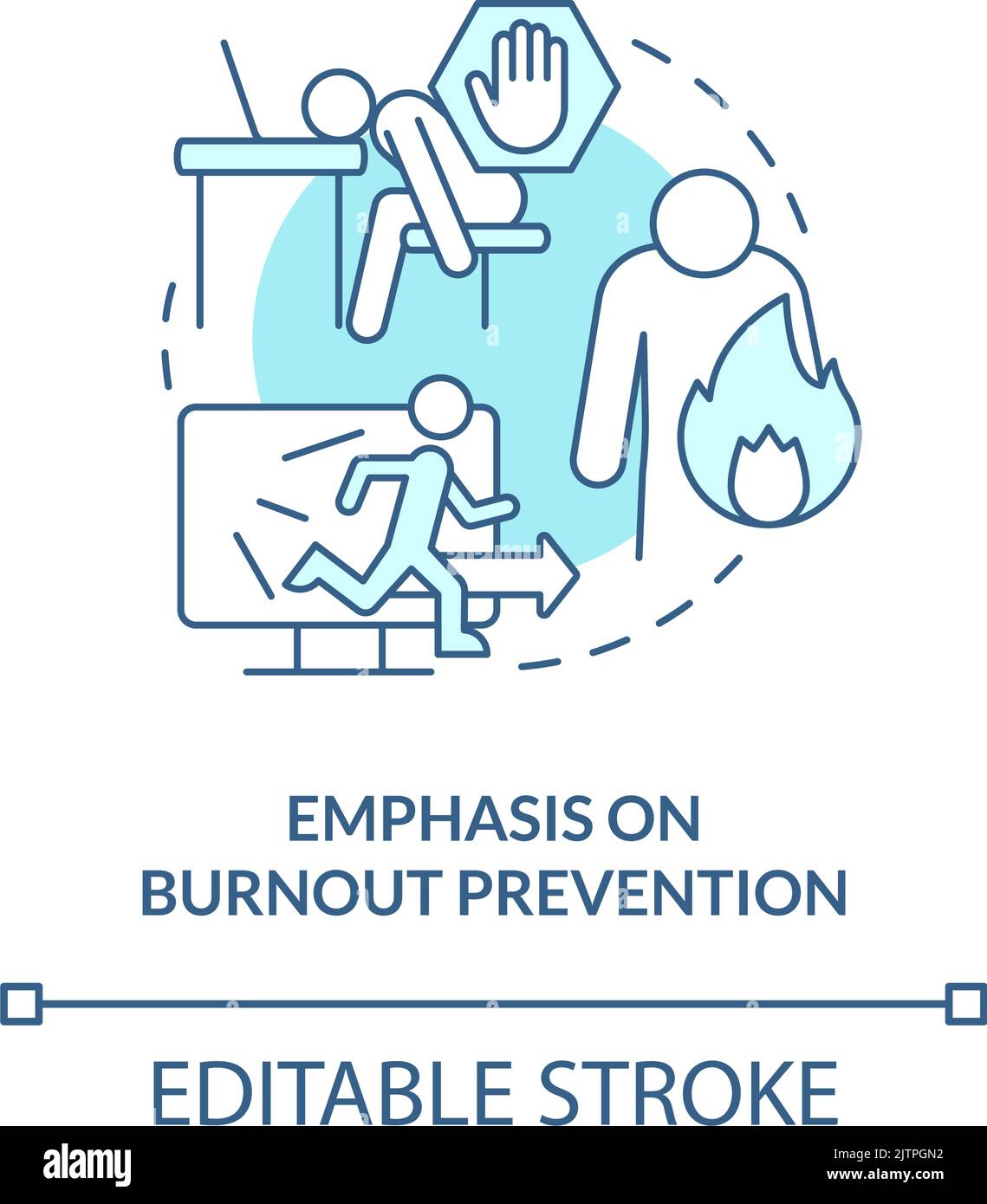 Emphasis on burnout prevention turquoise concept icon Stock Vector ... Emphasis on burnout prevention turquoise concept icon Stock Vector ...