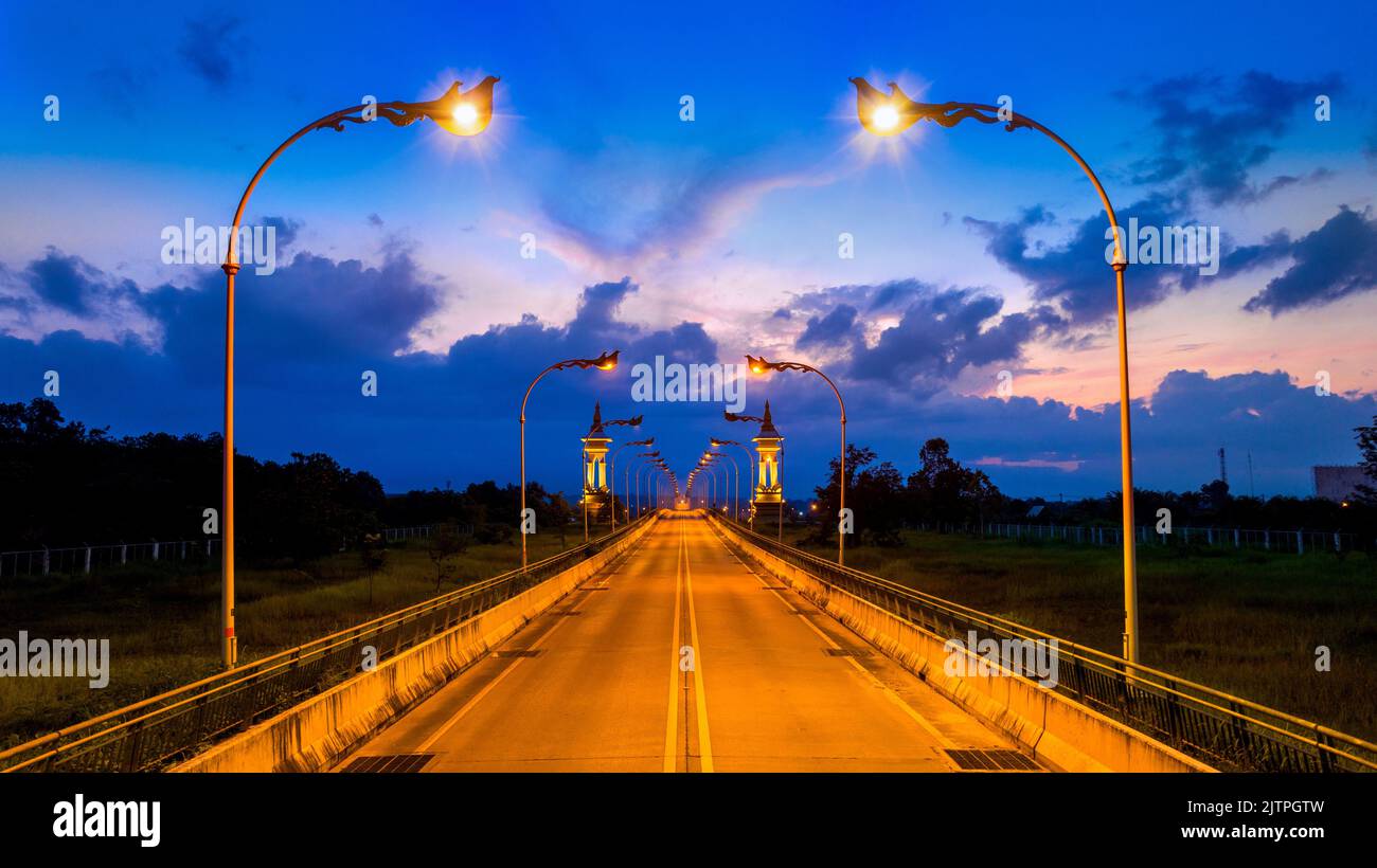 Thai Lao Friendship Bridge in Nakhon Phanom Province, Thailand Stock ...