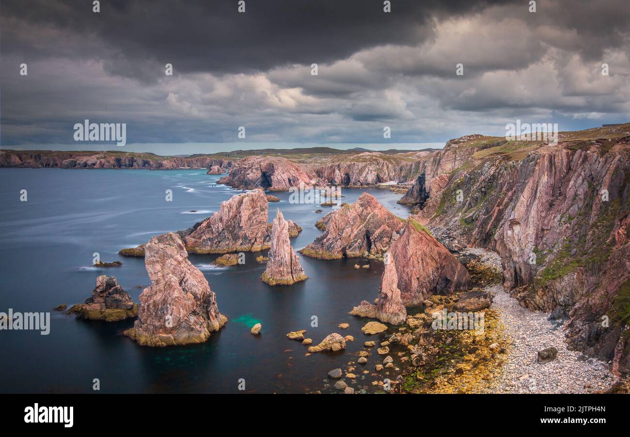 The sea stacks at Mangersta, Isle of Lewis, Hebrides, Scotland Stock ...