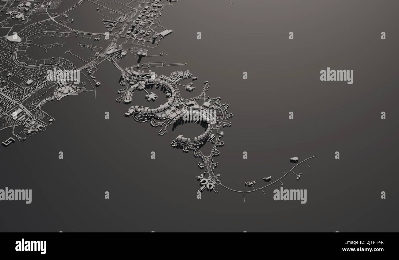 Satellite view doha map qatar hi-res stock photography and images - Alamy