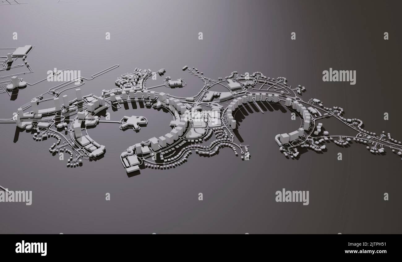 Satellite view doha map qatar hi-res stock photography and images - Alamy