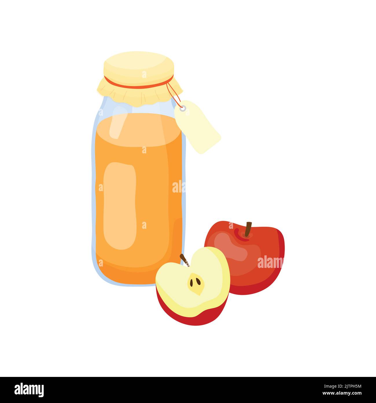 Cartoon apple jam in glass bottle isolated on white background Stock ...