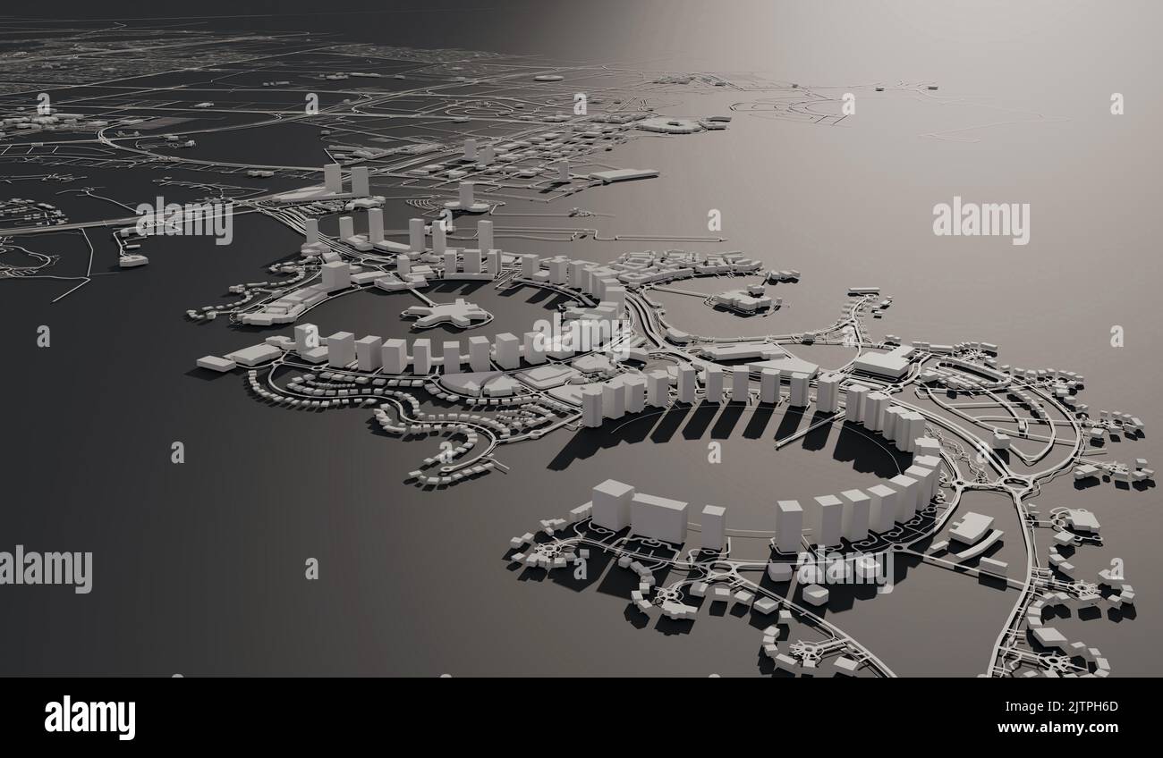 Satellite view doha map qatar hi-res stock photography and images - Alamy