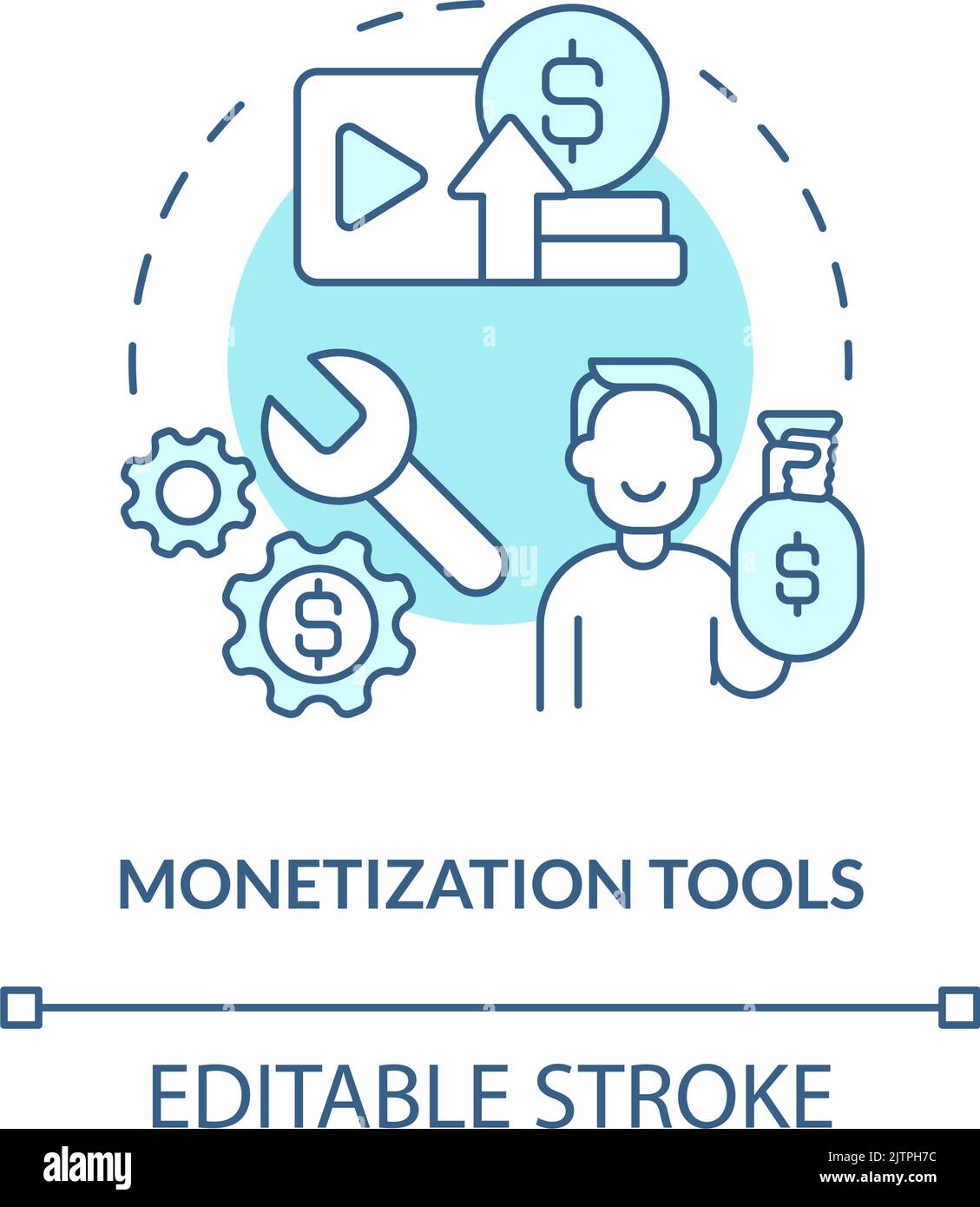 Monetization tools turquoise concept icon Stock Vector Image & Art - Alamy