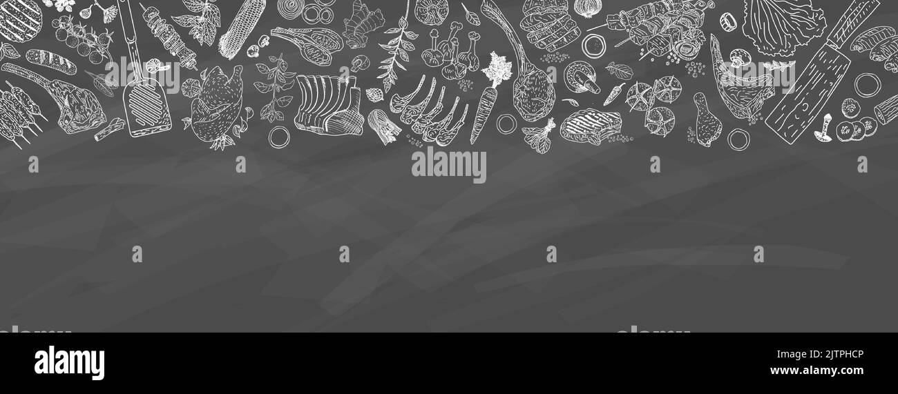 Restaurant Food Menu Design. Chicken legs, steaks, lamb ribs with ...