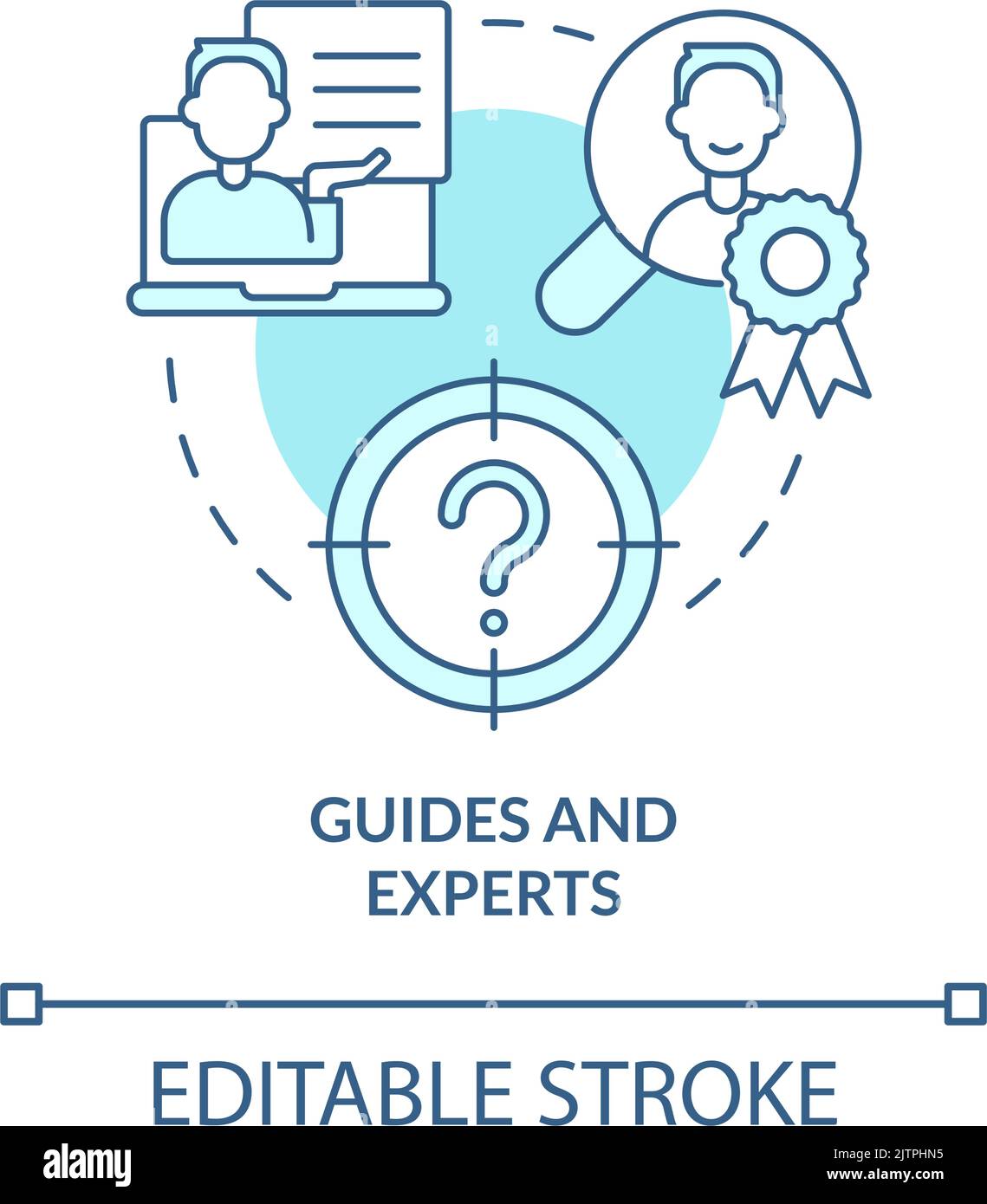 Guides and experts turquoise concept icon Stock Vector Image & Art - Alamy