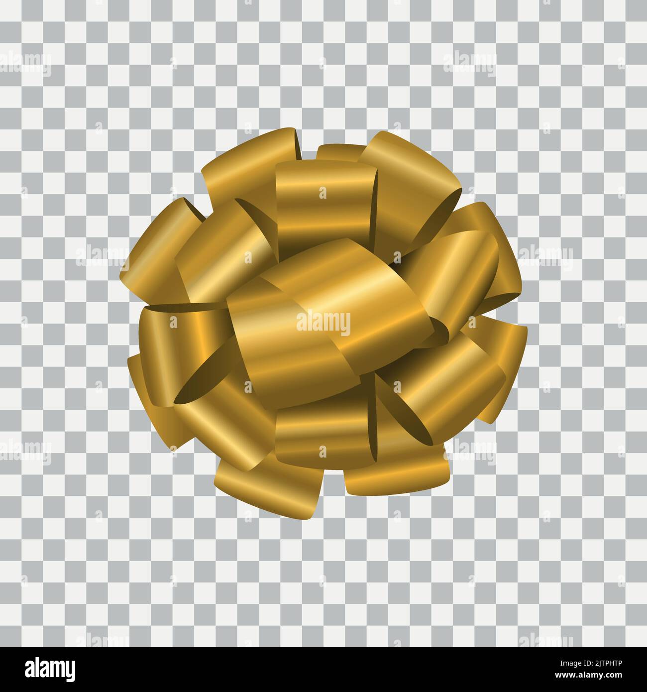 Realistic golden glossy bow isolated on transparent background Stock ...