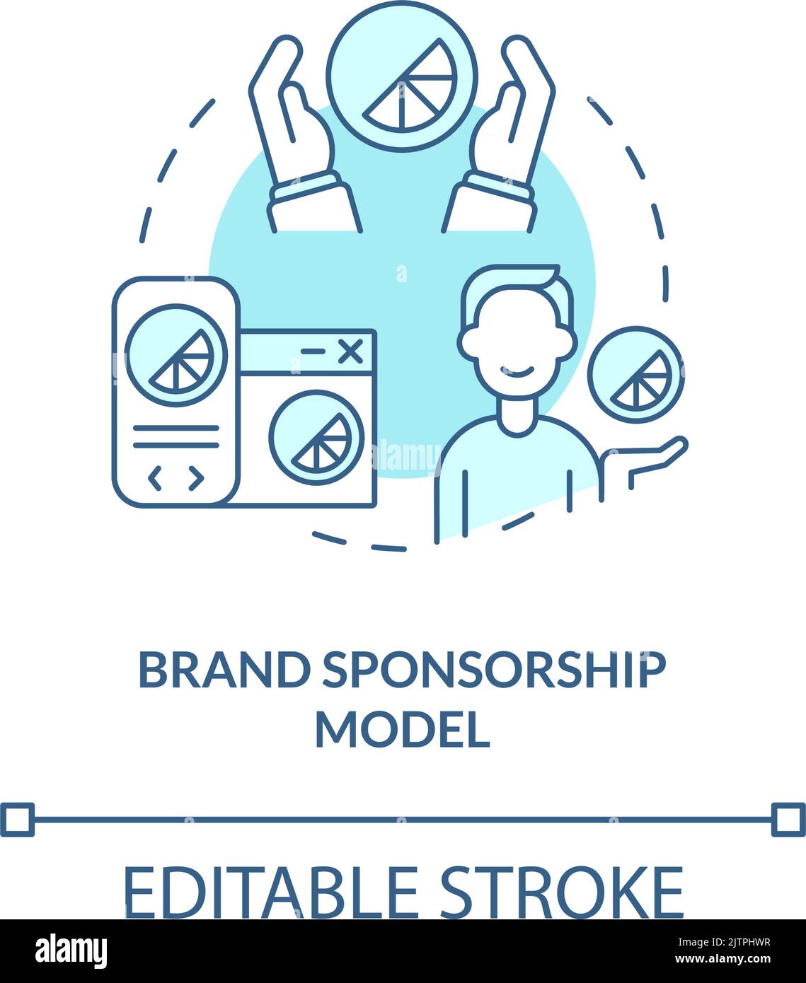 Brand sponsorship model turquoise concept icon Stock Vector Image & Art ...
