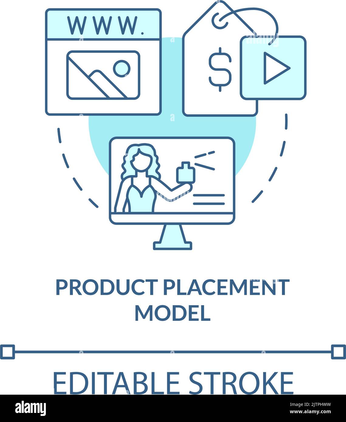 Product placement model turquoise concept icon Stock Vector Image & Art ...