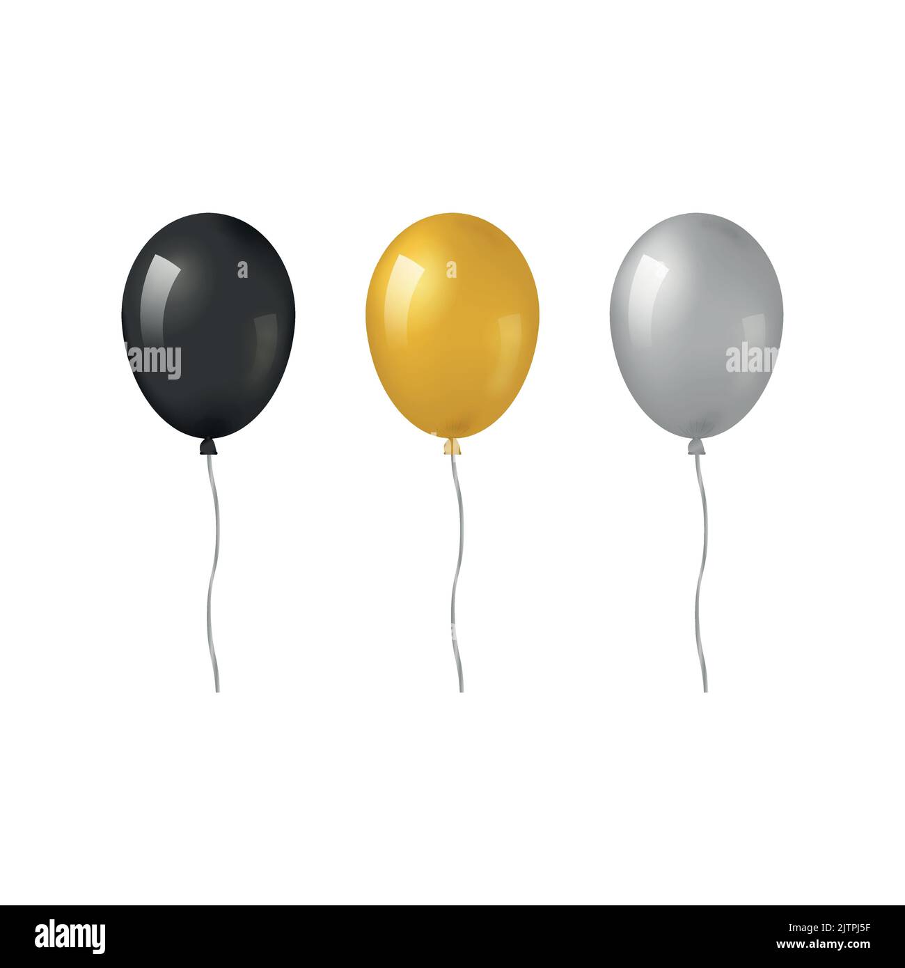 Colorful realistic helium balloons isolated on white background Stock ...