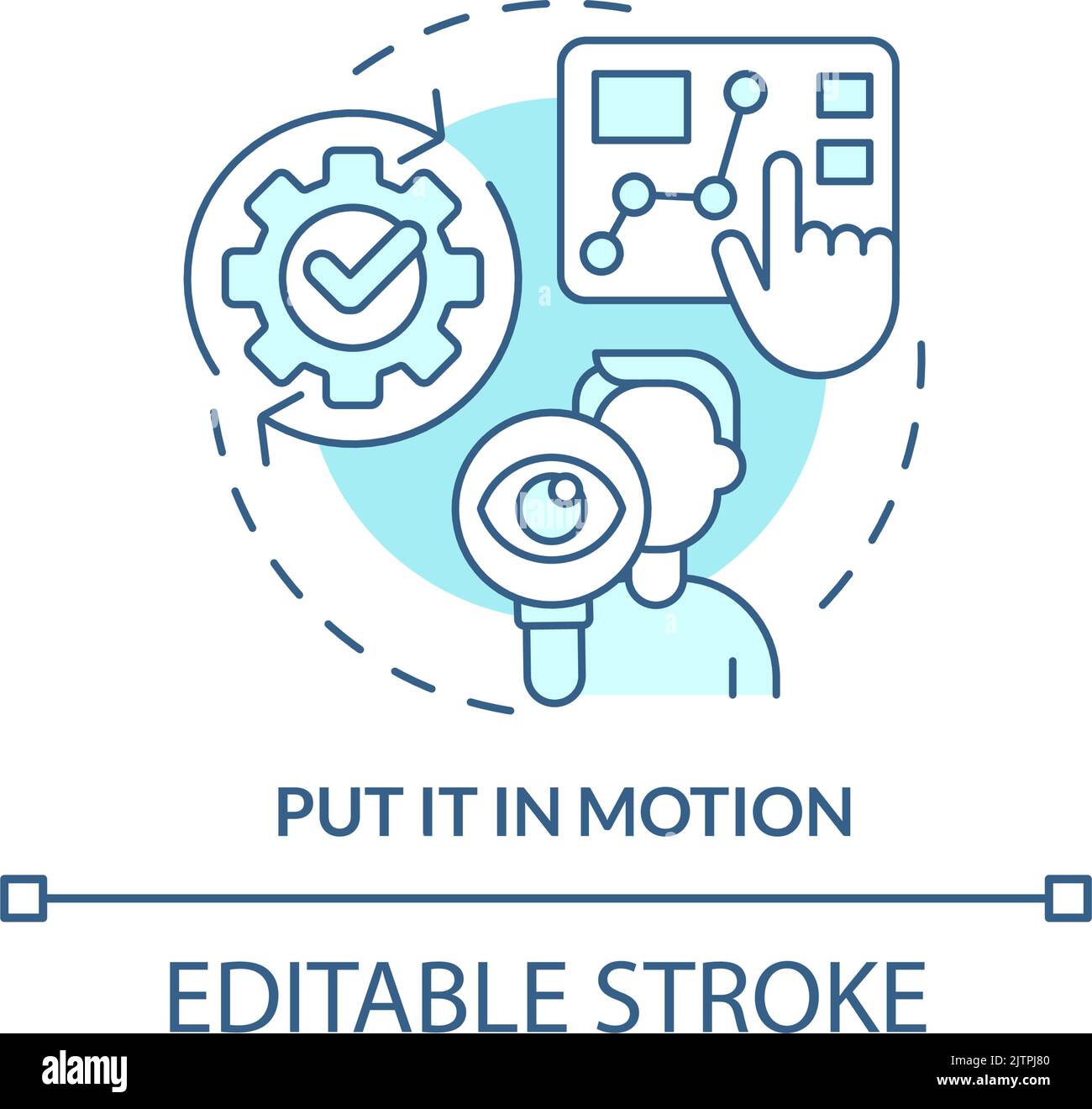 Put it in motion turquoise concept icon Stock Vector Image & Art - Alamy