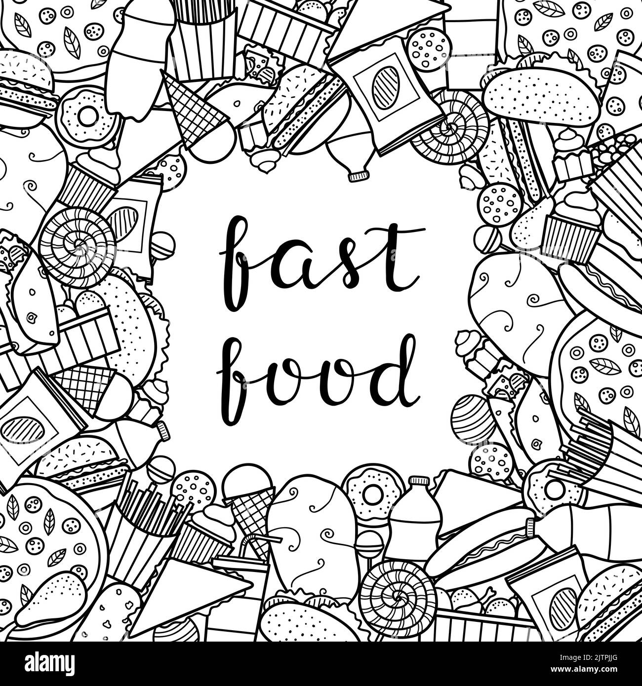 Uncolored food Stock Vector Images - Alamy