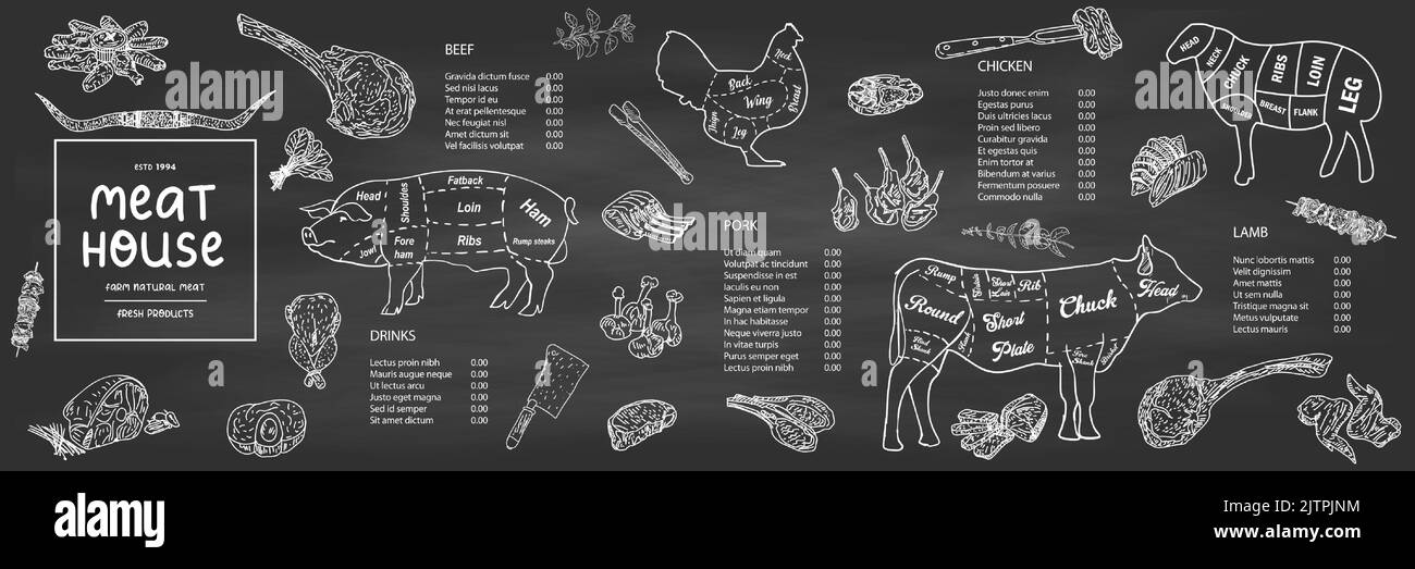 Restaurant Food Menu Design Meat House Restaurant Menu Price Template For Meat Dishes Menu Of