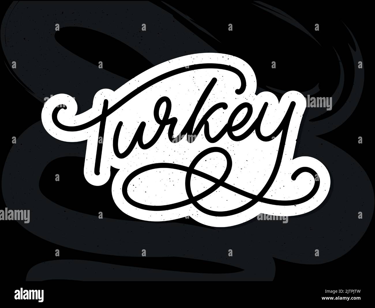 Turkey Lettering. Handwritten name of the country. Vector design ...