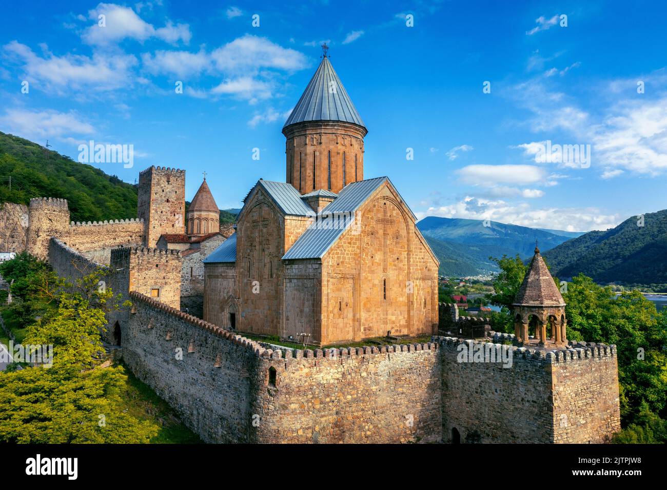 Aerial view of Ananuri Fortress Complex in Georgia Stock Photo - Alamy