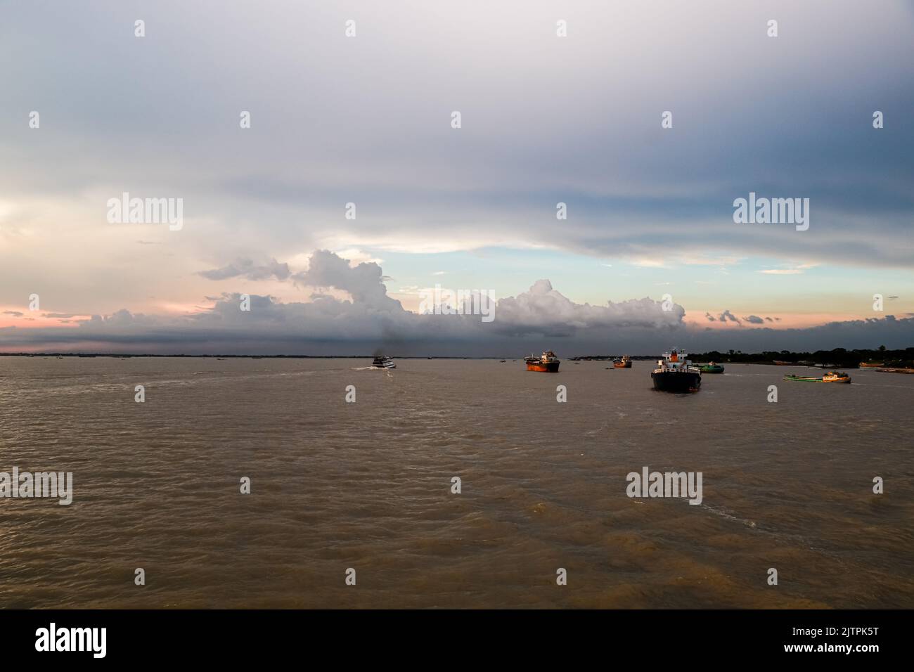 Summer cloudy sky on the river in Bangladesh on August 4, 2022, from ...